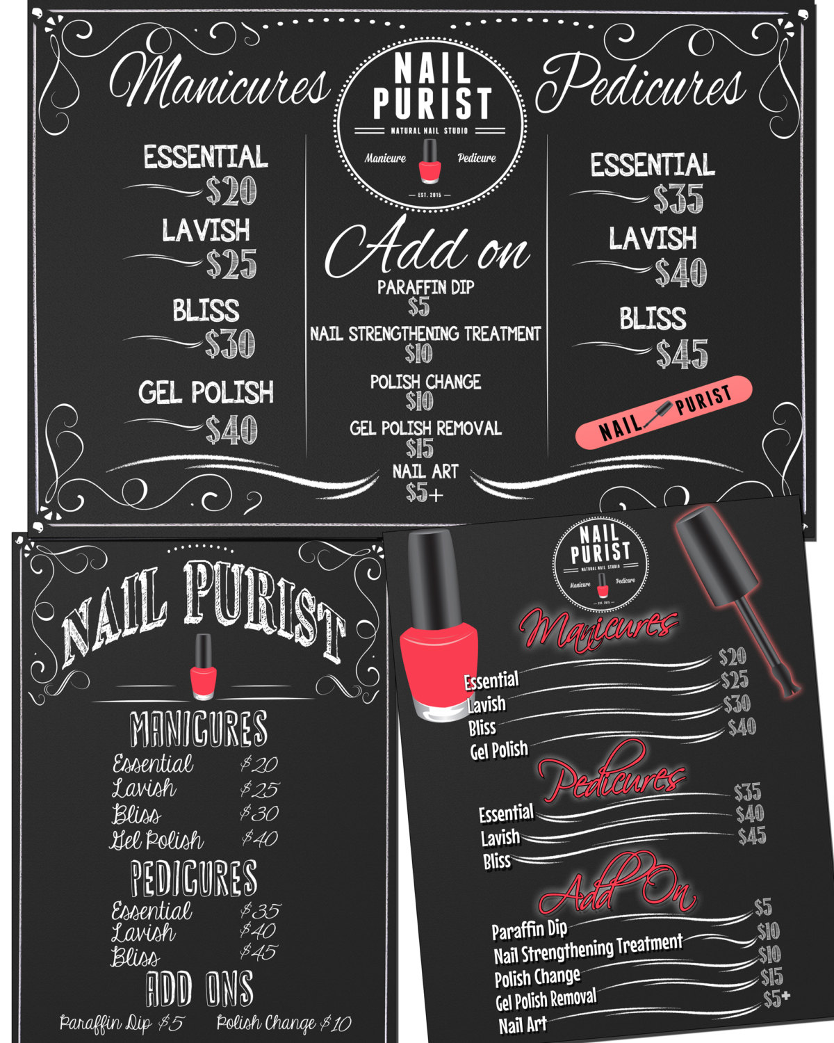 Nail Salon Sign Beauty Salon Sign Custom Nail pricing