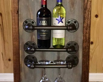 Industrial wine rack | Etsy