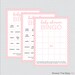 Light Pink Baby Shower Bingo Cards Blank Bingo Cards AND