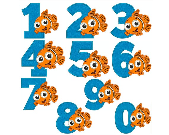 NEMO Numbers birthday Machine Applique Embroidery Instant