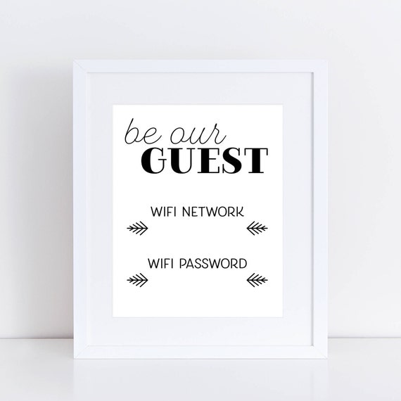 PRINTABLE Be Our Guest Wifi Password Wifi Password Printable