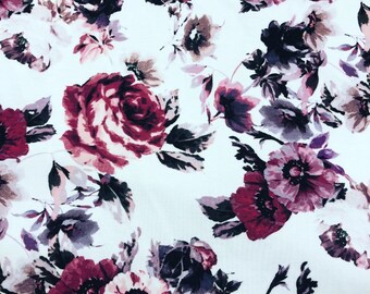 Floral knit fabric | Etsy