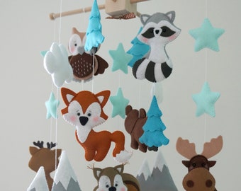 Forest animal mobile | Etsy