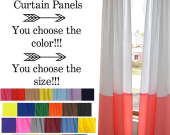 Color block curtains | Etsy