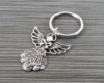 Guardian Angel Keychain Personalized Letter Swarovski