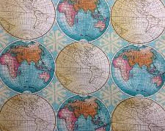 World map fabric | Etsy