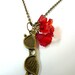 Sunglasses Necklace spectacles charm pendant vintage chain red
