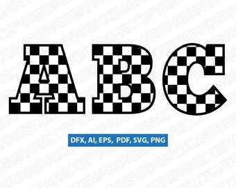 Checkered letters | Etsy