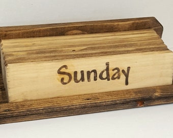 Rustic barn wood calendar frame. Calendar holder. Reclaimed