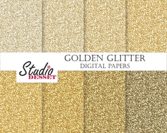 Mint and Gold Glitter Digital Papers gold glitter patterns on