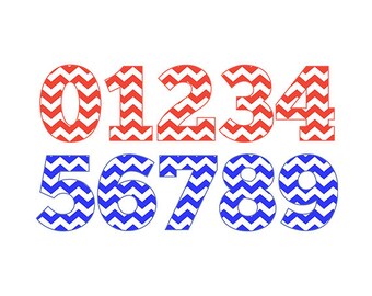 Chevron numbers svg | Etsy