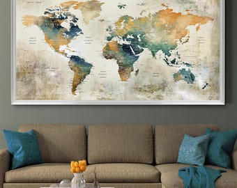 Colorful world map | Etsy