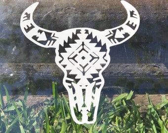 Aztec bull skull | Etsy