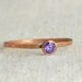 Dainty Copper Amethyst Ring Copper Ring Stackable Copper