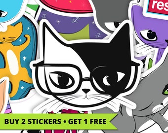 Cat wearing glasses | Etsy