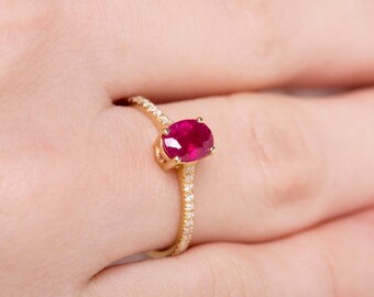 Ruby engagement ring | Etsy