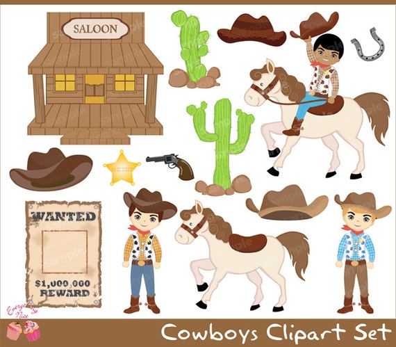Cowboys Clipart Set