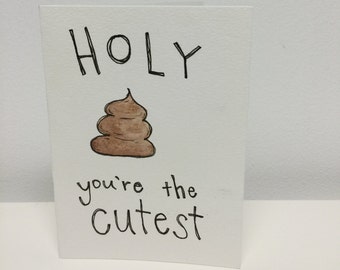 Valentines card poop | Etsy