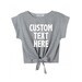 CUSTOM TEXT Tie Front Crop Top Short Sleeve Lightweight Shirt
