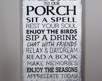 Porch rules sign | Etsy