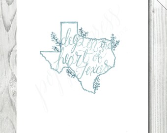 Texas watercolor | Etsy