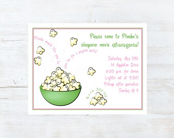Popcorn invitation | Etsy