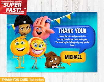 Emoji thank you card | Etsy