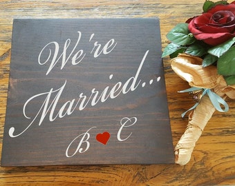 Personalized We're Engaged Sign Engagement Wood Signs