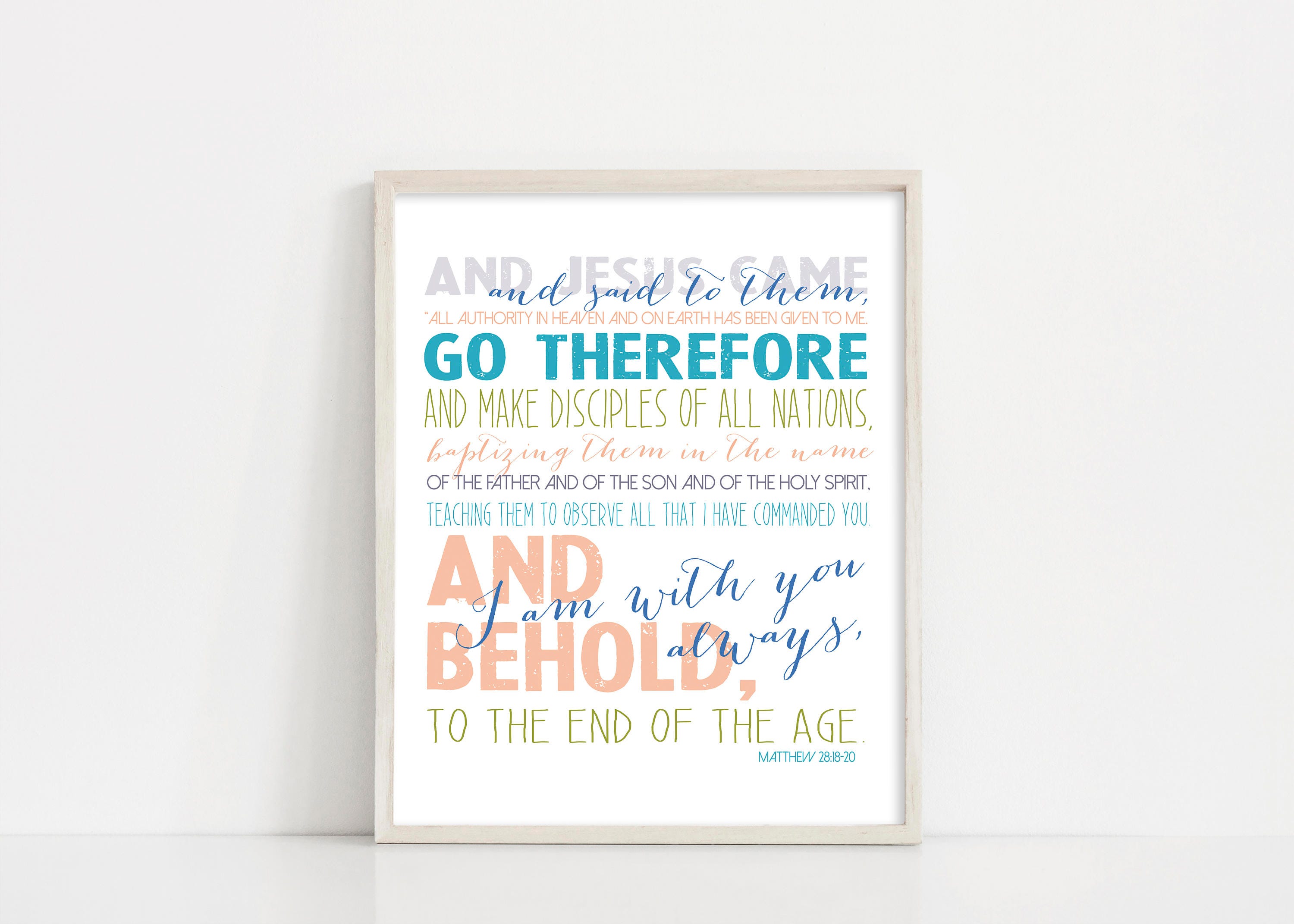 Great Commission Printable Art Matthew 28:18-20 The Great