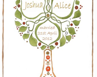 Wedding tree print | Etsy