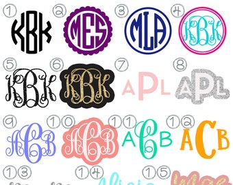 Monogram decal | Etsy