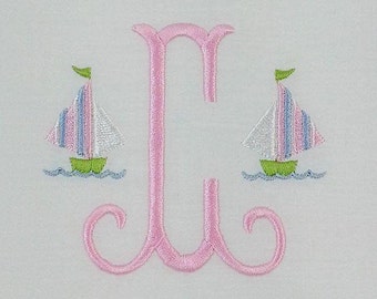Sailboat monogram | Etsy