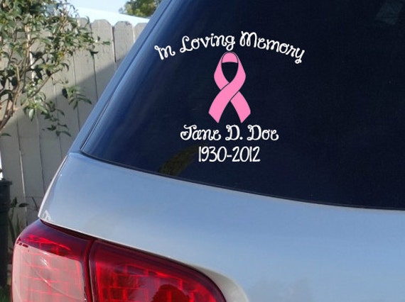 Breast Cancer In Loving Memory Car Window Decal Car Decals