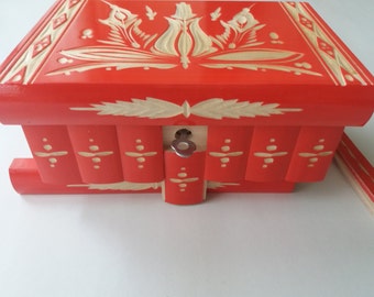 Jewelry box magic box mystery box big puzzle box red secret