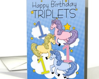 Triplets birthday | Etsy