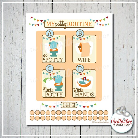 Potty Routine Chart Potty Training Chart Printable Potty