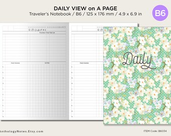 B6 DAILY View Schedule Traveler's Notebook Printable