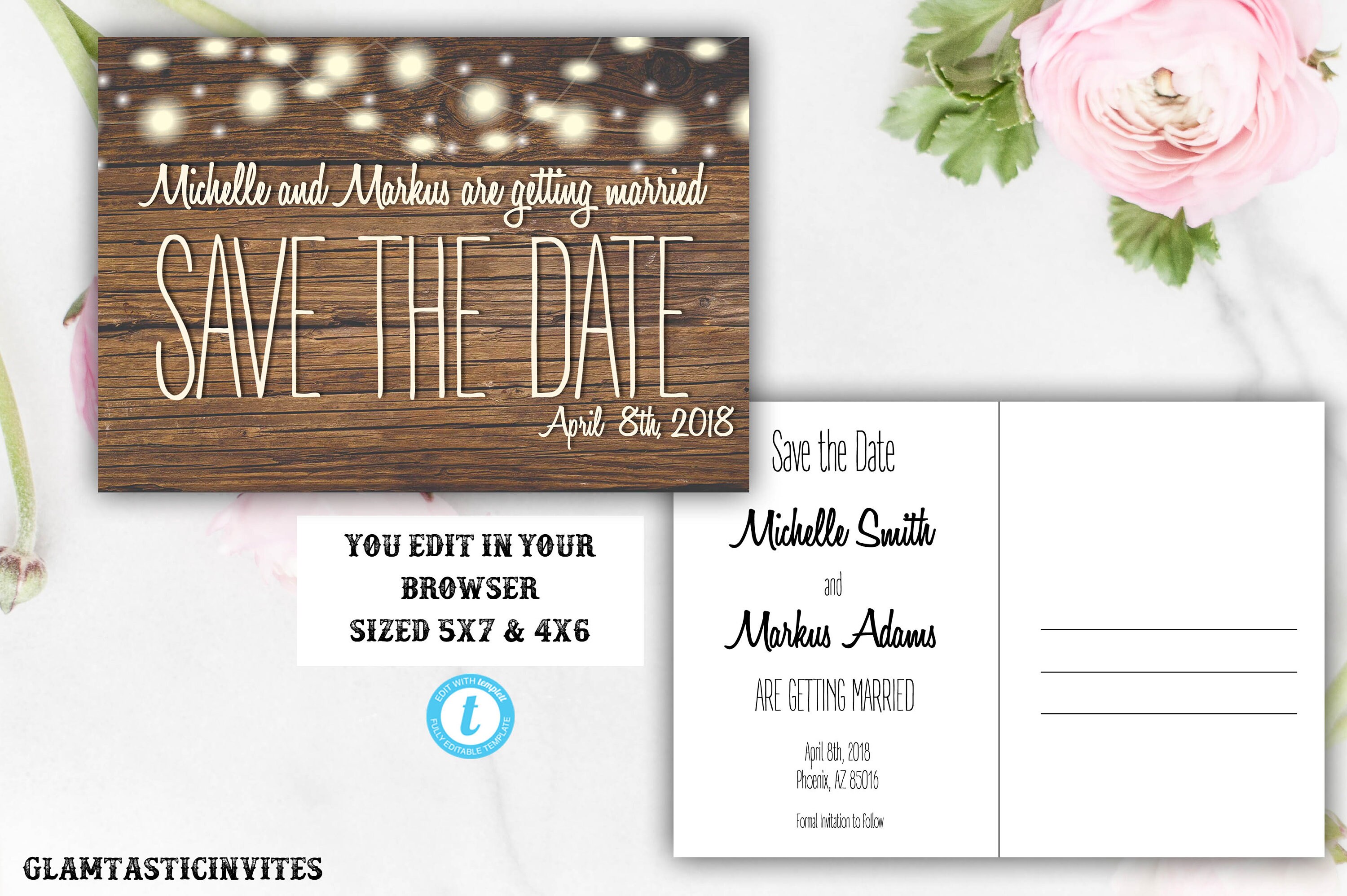 Rustic Save-The-Dates Printable Rustic Save the Date