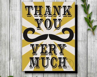 Manly thank you card | Etsy