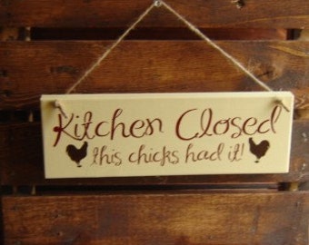 Kitchen closed sign | Etsy