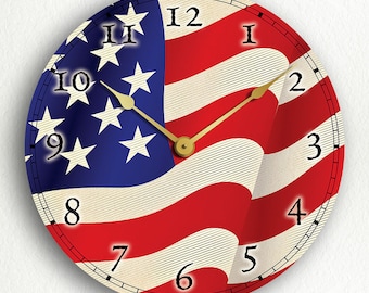 American flag clock | Etsy
