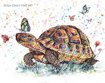 Tortoise painting | Etsy