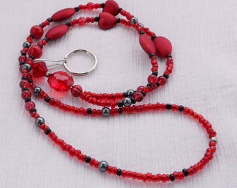 Beaded ID Name Tag Lanyard Badge Holder Purple and Lavender