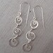 Three Little Swirls Long Dangle Earrings Gift for Her Long