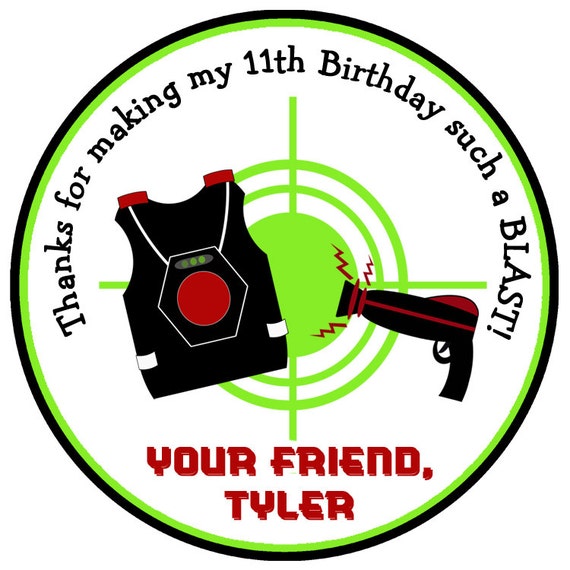 Laser Tag Birthday Party Sticker laser Tag Party Sticker Laser