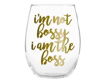Boss wine glass | Etsy