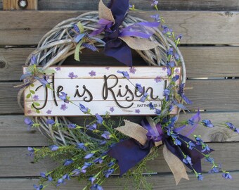He is risen wreath | Etsy