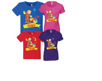Curious george shirt | Etsy