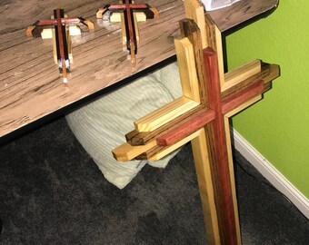 Family Size Cross Bless this House Distressed sage green.