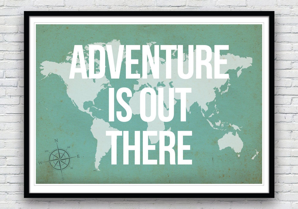 Map art World map poster Up movie poster wall art